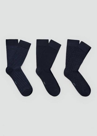 Mango Pack 3 paires de chaussettes combin&eacute;es bleu marine - Homme - 40-42 - MANGO MAN