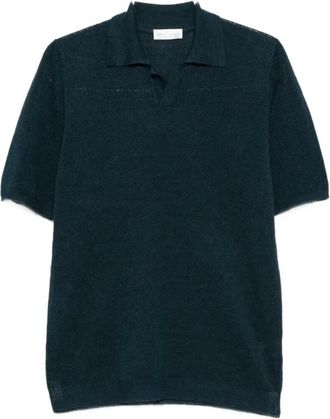 Roberto Collina Homme, Tops, Vert, Taille: XL Polo en lin