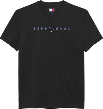 Tommy Hilfiger TJM REG LINEAR LOGO TEE EXT T-shirt pour homme, Noir/multicolore, M