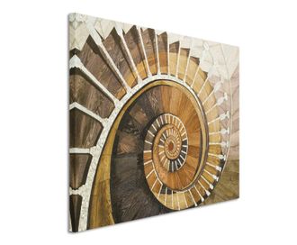 Paul Sinus Art Kunstfoto auf Leinwand 60x40cm Architekturfotografie - Spiralf&ouml;rmiges Treppengel&auml;nder auf Leinwand exklusives Wandbild moderne Fotografie f&uuml;r ihre Wan