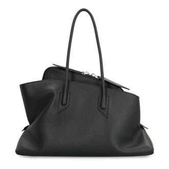 The Attico Mittelgro&szlig;e Ledertasche mit zwei F&auml;chern - - Bags - Damen - Schwarzk - ONE SIZE