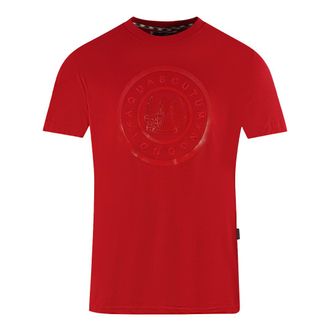 Aquascutum London Kreis Logo Rotes T-Shirt