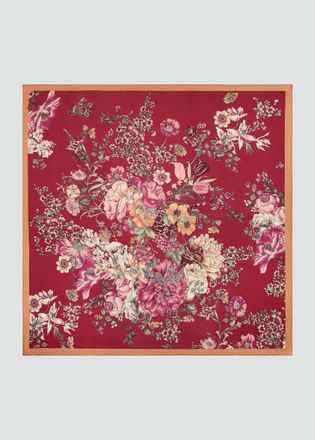 Mango Foulard &agrave; fleurs grenat - Femme - Taille unique - MANGO