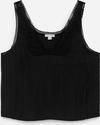 Arket Top Mit Spitze -Schwarz