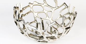 ARTRA Aluminium Schale Klara in Silber rund Tischdekoration Hochzeitdekoration Artra Dekoschüssel Deko Dekoschale Dekoration Geschenk