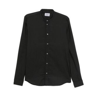 Dondup Hemd mit Mandarin-Kragen und ausgefransten Details - - Shirts - Herren - Schwarzk - 2XL