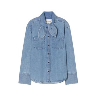 Closed Femme, Blouses et Chemises, Bleu, Taille: 42 FR Chemise &Eacute;charpe en Denim