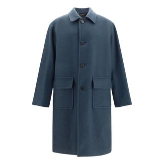 Dries Van Noten Langer einreihiger Mantel - - Coats - Herren - Blau - M