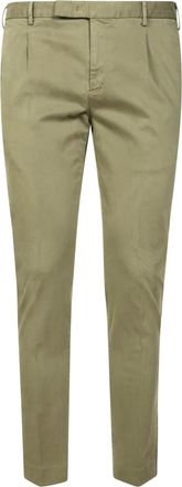 PT01 Pt01, Homme, Pantalons, Vert, Taille: S Pantalon Élégant Plissé