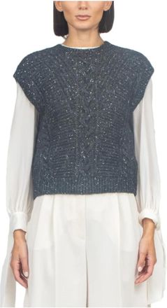 Max Mara Femme, Pulls, Gris, Taille: 44 FR Maglia Modello Gilet