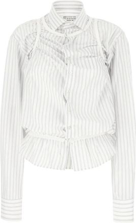 Maison Margiela Femme, Blouses et Chemises, Blanc, Taille: 38 FR Piping Shirt