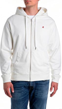 Replay Herren Sweatshirtjacke mit Kapuze, Natural White 011 (Wei&szlig;), XXL