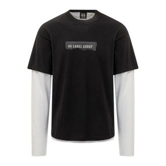 44 Label Group T-shirt &agrave; manches longues superpos&eacute;es Burnt Label - Homme - Tops - Multicolore - Taille: XS