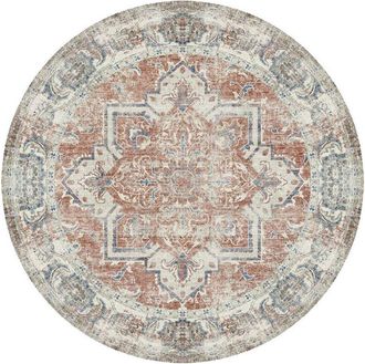ebuy24 Ebuy24 - Tapis rond 200 cm en polyester orange et bleu - faguo