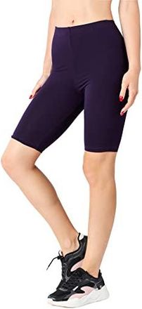 Merry Style Leggings Courts pour Femmes MS10-414 (Prune, XL)