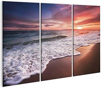 Islandburner Tableau sur toile Incroyablement Beau Coucher De Soleil Plage Tha&iuml;lande Soleil Ciel Mer Vagues San Cadre Affiche Poster Murale Tableaux