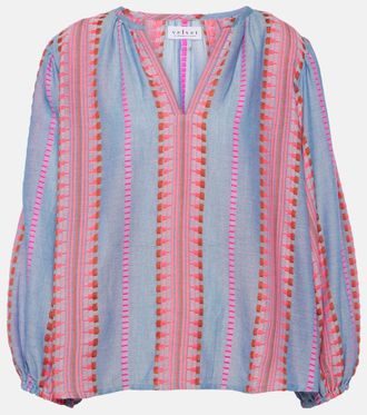 Velvet Besticktes Top Isla aus Baumwolle