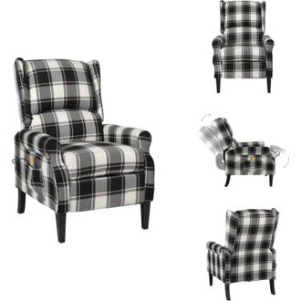 vidaXL Massagesessel Verstellbar Mehrfarbig Stoff - Massage Stuhl - Relaxsessel - Elektrischer Massagestuhl - Fernsehsessel - Beheizbarer Sessel