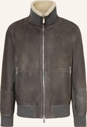 Brunello Cucinelli Brunello Cucinelli Lederjacke grau