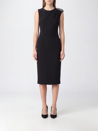Pinko Robe fourreau midi sans manches en cr&ecirc;pe avec strass