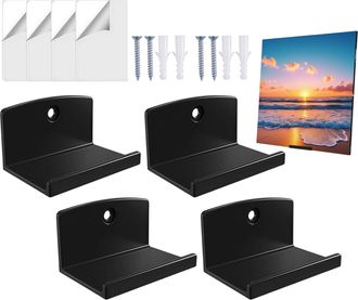 Generic Schallplatten-Wandhalterung - 4-teiliges Acrylregal, Transparentes Pr&auml;sentationsregal, Stabiles Design | H&auml;lt Mit Bildern, Comics, B&uuml;chern | Geeignet 