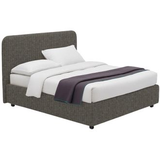 Dmora Polsterbett Breite 120 cm Poole, abnehmbarer Bezug, Grau