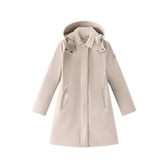 Woolrich Tech Softshell Brauner Trenchcoat - - Jackets - Damen - Beige - S