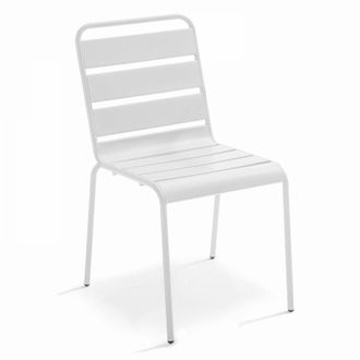 Oviala Oviala - Chaise de jardin en métal blanc - Palavas