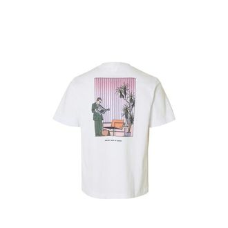 Selected T-shirt droit imprim&eacute; en coton biologique