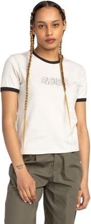 Element Yarnhill Ringer - T-Shirt &agrave; Manches Courtes - Femme - M - Beige