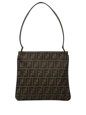 Fendi sac port&eacute; &eacute;paule 20th Century Zucca Canvas - Marron
