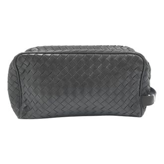 Bottega Veneta Femme, Sacs, Noir, Taille: ONE Size Trousse de Toilette en Cuir Tress&eacute;