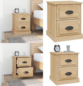 vidaXL Nachttisch Sonoma-Eiche 39x39x47,5 cm Holzwerkstoff - Nachttisch - Holzwerkstoff - Sonoma-Eiche - Möbel - Wohnraum - Home & Living
