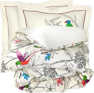 Linnea Bettw&auml;sche 140 x 200 cm, 100% Baumwolle, Amazona, Ecru 2-teilig