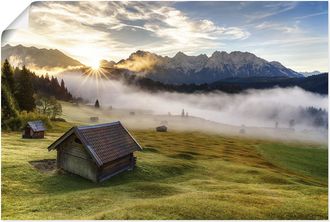 Artland Wanddeko Poster & Kunstdrucke Wandposter 90x60 cm Querformat Landschaftsbilder Bayern Berge Alpen Natur Allgäu Landhausstil U2EX