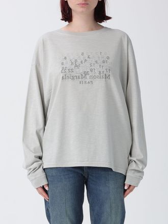Maison Margiela T-shirt &agrave; manches longues en coton avec logo Numeric