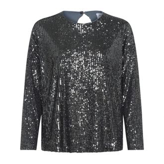 Saint Tropez Graue Eisen Paillettenbluse - - Blouses & Shirts - Damen - Grau - XS
