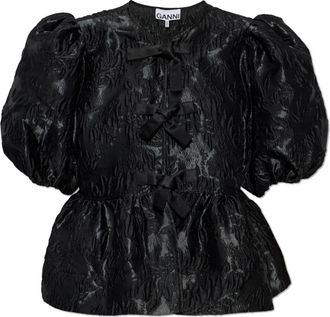 Ganni Damen, Blusen & Hemden, Schwarzk, LGr&ouml;&szlig;e