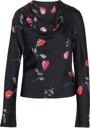 Ganni Femme, Blouses et Chemises, Noir, Taille: 42 FR Blouse avec un d&eacute;collet&eacute; drap&eacute;