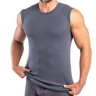 Hermko 16040 T-Shirt de Sport sans Manches Homme Col Rond, Taille:2 (S), Couleur:Graphite