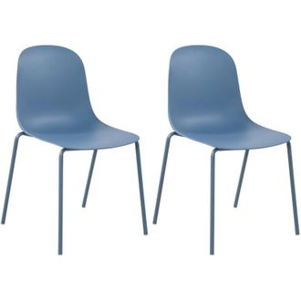 Clp Lot de 2 chaises Hardin Bleu