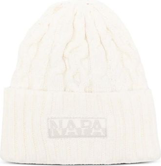 Napapijri bonnet en maille torsadée - Tons neutres