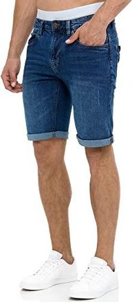 Indicode Hommes Caden Jeans Shorts | Pantalon Court en Jean à 5 Poches Medium Indigo - Normal XXL