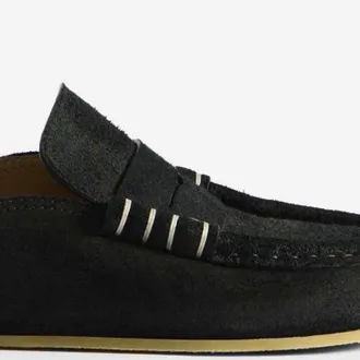 J.W.Anderson Womens Suede Mule Loafers Black