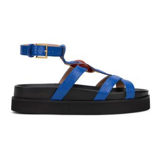 Alberta Ferretti Femme, Chaussures, Bleu, Taille: 39 EU Low Leather Sandales