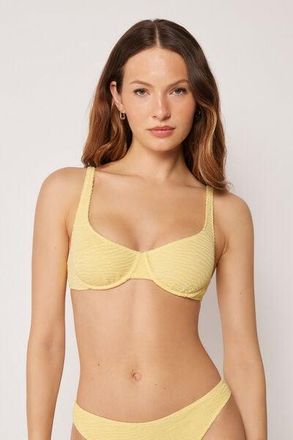 Calzedonia Balconette-bikinioberteil Crinkle Waves Gelb