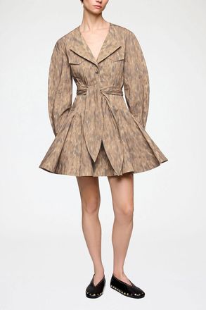 Ganni Robe chemise en coton extensible Burro biologique - Taille 32 - Pour Femme