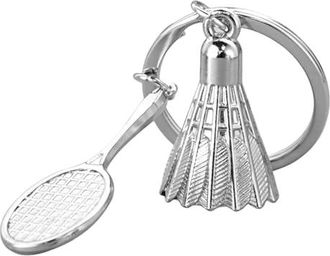 Generic Porte-cl&eacute;s de badminton - Pendentif raquette en m&eacute;tal - Accessoire fantaisie pour sac &agrave; dos | Accessoire inspir&eacute; du sport pour cl&eacute;s, sac de voyage, ca