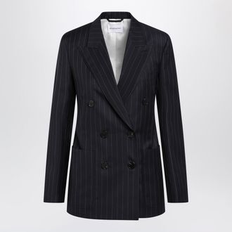Givenchy Doppelreihige Nadelstreifenjacke aus Wolle in Dunkelnavy