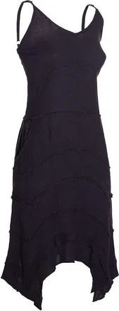 vishes Sommerkleid Damen Tr&auml;ger Patchwork Zipfelsaum Baumwolle Gewebt Alternative Mode, Boho, Hippie, Ethno, Festival